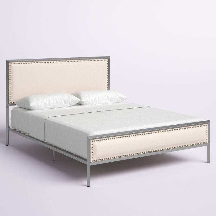 Willa Arlo Interiors Erfan Upholstered Platform Bed with Nailhead Trim Headboard & Reviews | Wayfair